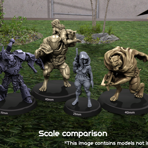 🛰 Space Opera Tigerfolk Shock Troopers (Monopose miniatures)・ 3D File ...