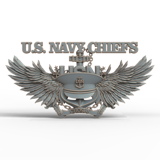📁 3D Model STL File for CNC Router Laser & 3D Printer 0478. USN CHIEFS ...