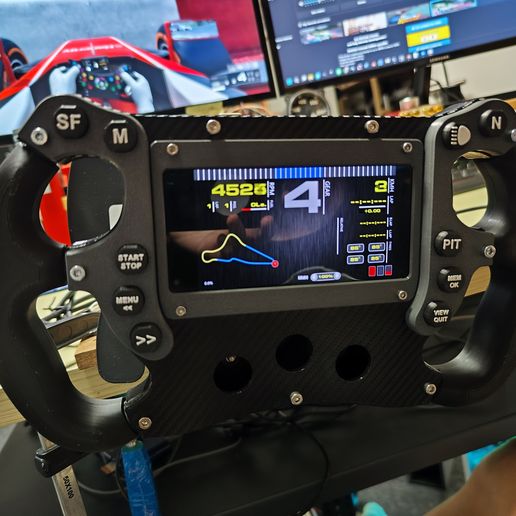 🛞 Formula 1 Style DIY Steering Wheel – With Display, 4 Shift Pedals ...