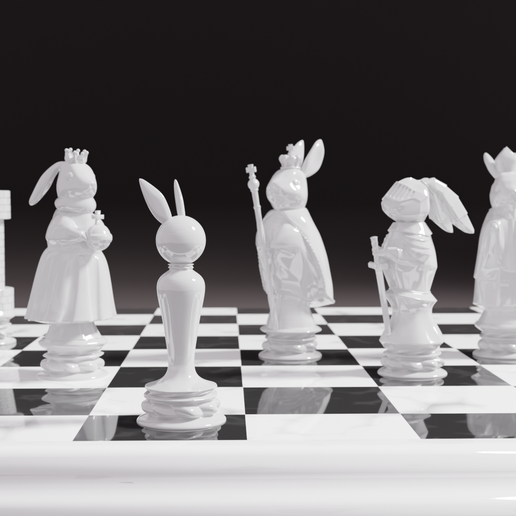 🐇 Rabbit Chess Set・ 3D File for 3D printing・Cults