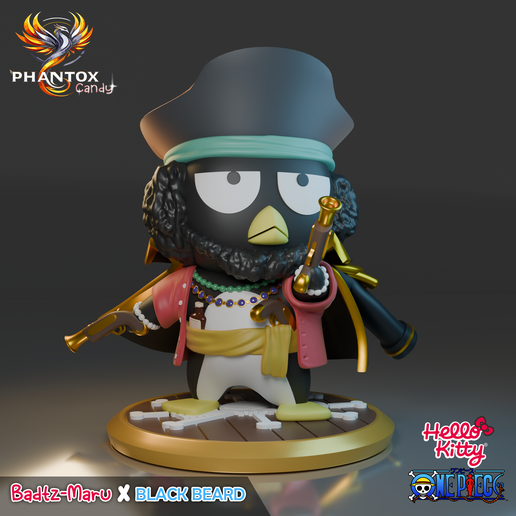 STL file Badtz Maru Black Beard 👾 ・3D printer design to download・Cults