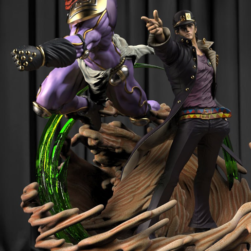 3D file Jotaro Kujo with Star Platinum ⭐ ・3D print design to download・Cults