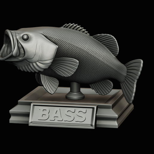 🐠 fish Largemouth Bass / Micropterus salmoides trophy statue detailed ...