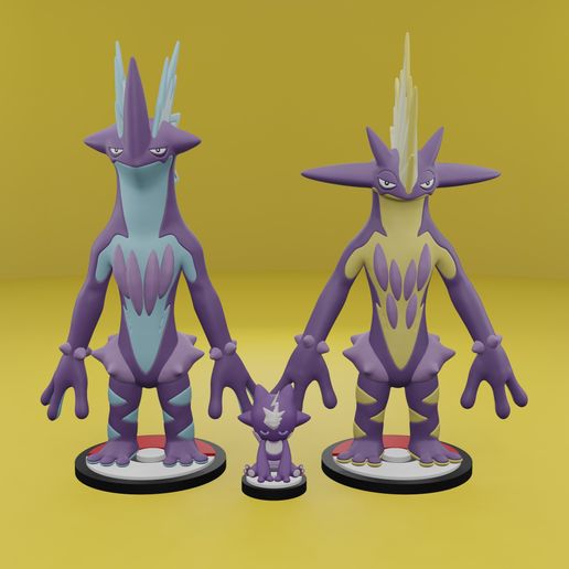 🐉 Pokemon No. 848, 849 Toxel, Toxtricity (Amped & Low Key Form)・ STL ...
