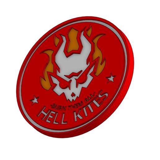 3MF file HELLDIVERS 2 HELL KITES PATCH 👾 ・3D printer design to download ...
