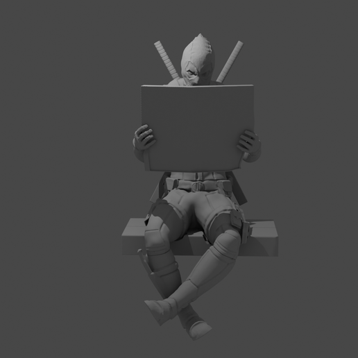 👾 Deadpool Sentado・Archivo STL para Impresión 3D・Cults