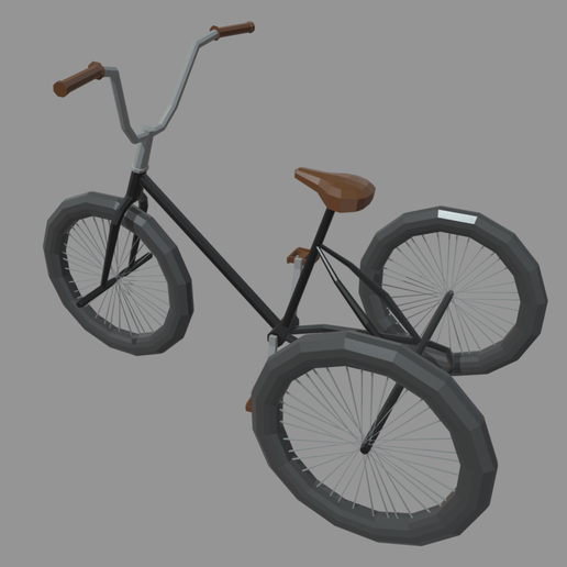 🚲 Low Poly Adult Tricycle // Design 01・ STL File for ・Cults