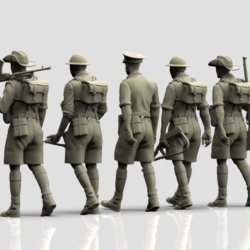 🇦🇺 British Australia soldiers ww2 3D print model・ STL File for 3D ...