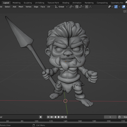 🗿 Caveman・ STL File for 3D printing・Cults