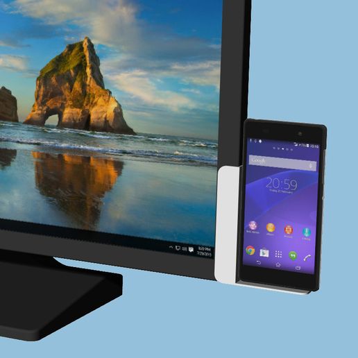 Free 3D file phone support for monitor pc 📞 ・3D printer design to ...