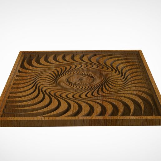 🌊 Wall Panel Decor "Optical illusion" waves from a drop png,dxf,svg,stl ...