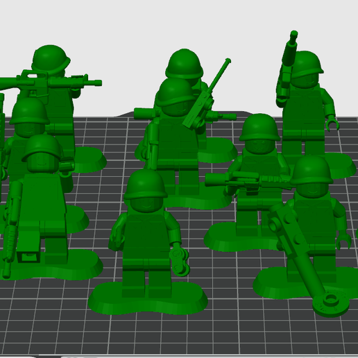 🧸 Lego Green Army men collection Part 1・ STL File for 3D printing・Cults