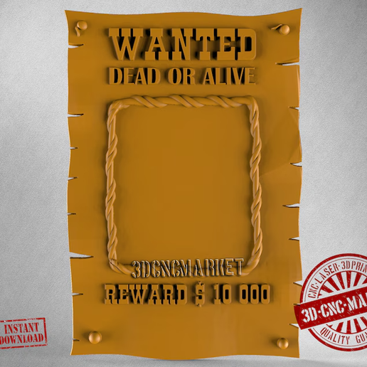 STL file Wanted poster STL, Wanted poster 3d figure, stl, 3d printer ...