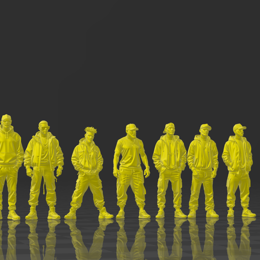♂️ 7 Pack Set 3 - Male Figures Urban Underground Style 1/64th Scale ...
