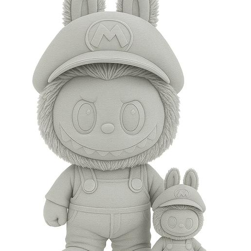🍄 Labubu Mario Bros: The Hero of the Mushroom Kingdom・ STL File for 3D ...