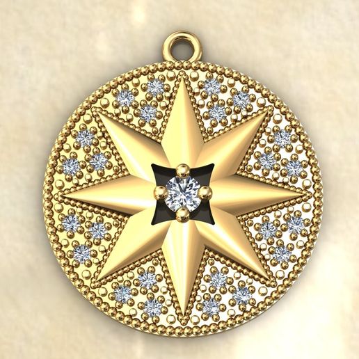 3D file neck pendant eight-pointed star ⭐ ・3D printable model to ...