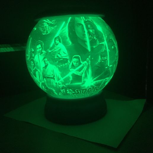 ⭐ star wars lithophanie sphere lamp・ STL File for ・Cults