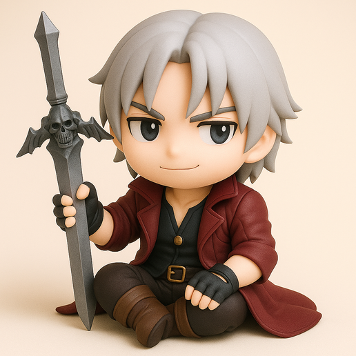 😈 Dante devil may cry super chibi cute・Archivo STL para Impresión 3D・Cults