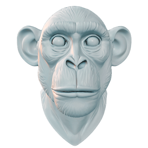 🗿 Primate Head Sculpture・ STL File for 3D printing・Cults