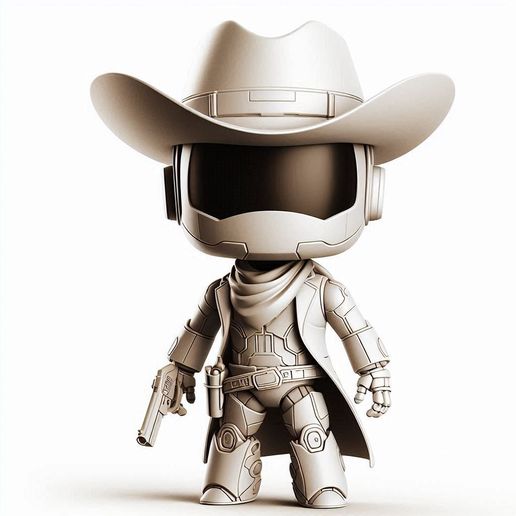 🤖 Chibi cute robot cowboy 02 / art toy / magic makes・ STL File for 3D ...