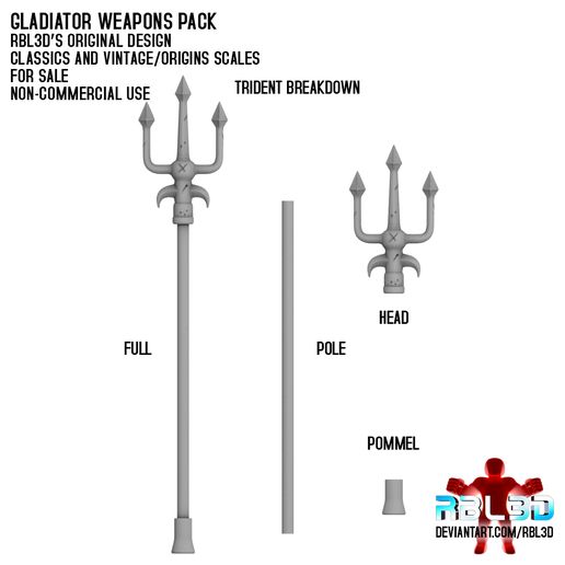 🔫 Gladiator weapons for action figures pack 1・ OBJ File for ・Cults