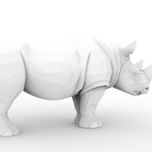 🦏 Low-Poly Rhino 3D Printable 3D print model・ STL File for 3D printing ...
