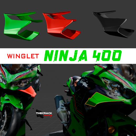 🥷 WINGLET/SPOILER/ SPOILER FOR KAWASAKI NINJA 400・Archivo 3D para ...