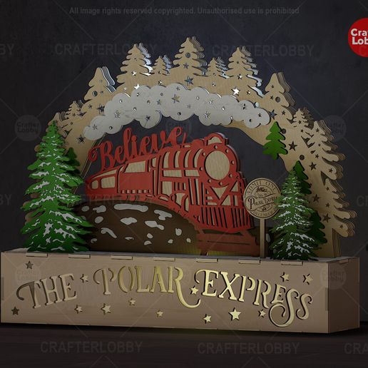🎄 Christmas Train Standing Arch SVG File, Christmas Believe Schwibbogen ...