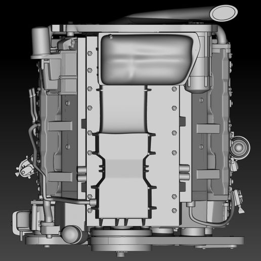 💭 Silverado 2500 6.6L V8 Turbo Diesel Engine 3D printable Model – 1/24 ...