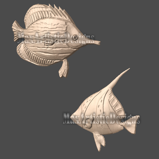 🍹 10 Caribbean Tropical Fish STL Files for CNC Routers and 3D Printers ...