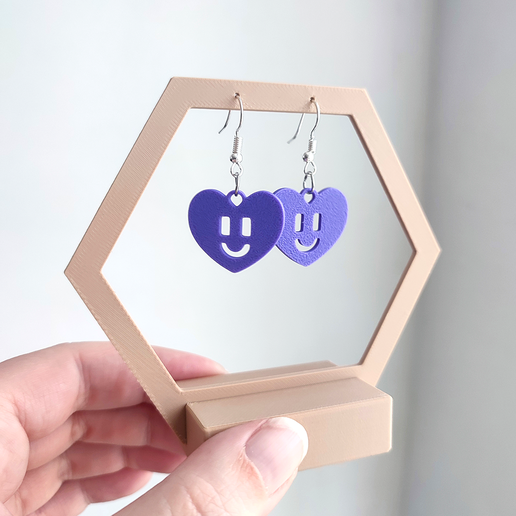STL file Hexagon Earring Stand 💍 ・3D print design to download・Cults