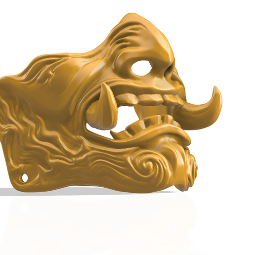 🗡️ JAPANESE SAMURAI MASK Mengu Oni・ STL File for 3D printing・Cults