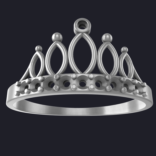 👑 Crown Ring 3D MODEL・ 3D File for 3D printing・Cults