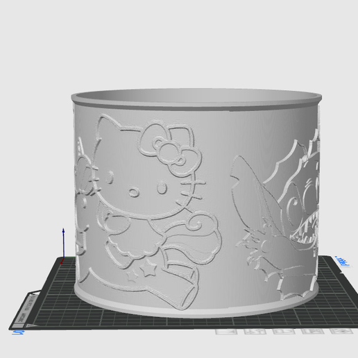 👋 Stitch And Hello Kitty Lithophane LampShade・ STL File for 3D printing ...