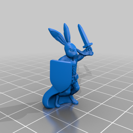 Free STL file Harengon warrior (32mm scale, supportless print)・3D printing idea to download・Cults