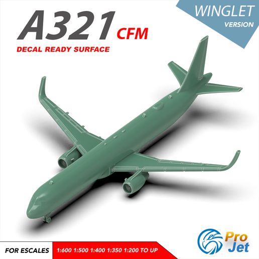 Archivo 3D Airbus A321 CFM winglets version ️ ・Plan imprimible en 3D ...