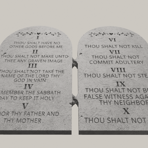 🖼️ The Ten Commandments list, God Words written on tablets, flexi joint ...