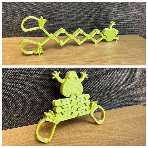 🐸 Jumping frog toy・ STL File for 3D printing・Cults