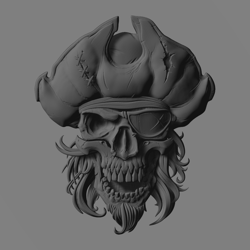 STL file Pirate skull stl cnc design 🏴‍☠️ ・3D printer design to ...