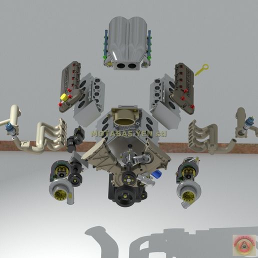 🚙 FORD COYOTE V8 Twin Turbo ENGINE・ STL File for 3D printing・Cults