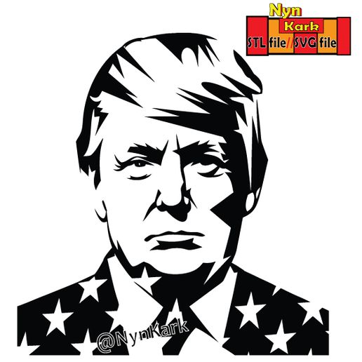 STL file donald Trump american flag face svg, stl file 📁 (SVG)・3D print ...
