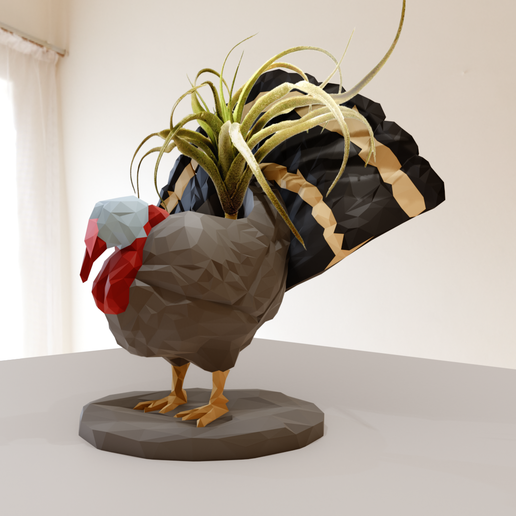 STL file turkey low poly planter pot flower vase stl 🦃 ・Model to ...