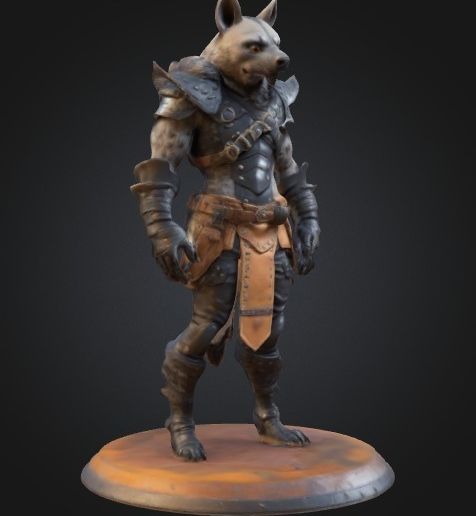 STL file Masterfully Crafted Humanoid Hyena Medieval Warrior Bandit ...