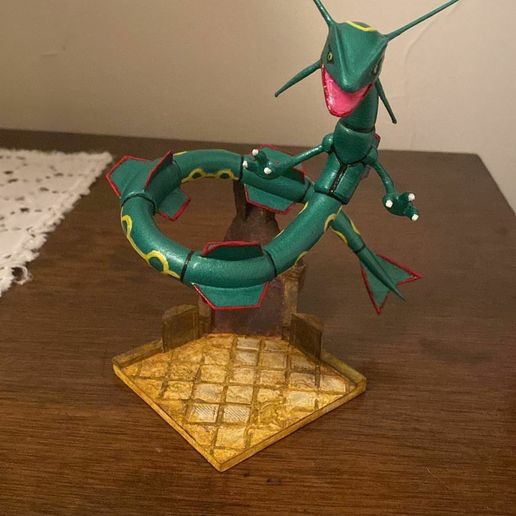 STL file model of pokemon rayquaza with scenery 🐉 ・Template to download ...