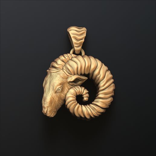 3D file Aries Pendant 3D print model ♈ ・3D print object to download・Cults