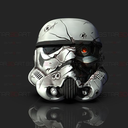 🫡 Stormtrooper Terminator Skull Head Destroyed - High Quality model ...