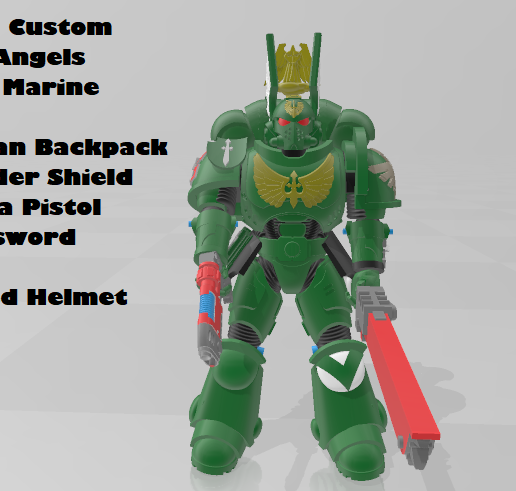 🛰 Custom 7 Inch Dark Angels Space Marine・Free STL File for ・Cults