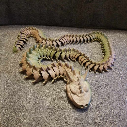 🐉 Shakaworld3D 34 inch long Horned Flat Head Spine Dragon Viper Serpent ...