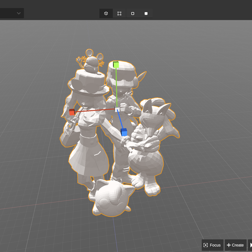 Pokémon trainers statue 💙🩷・ OBJ File for 3D printing・Cults