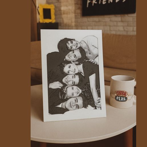 🖼️ drawing inspired by the series 'FRIENDS'・ 3MF File for 3D printing・Cults